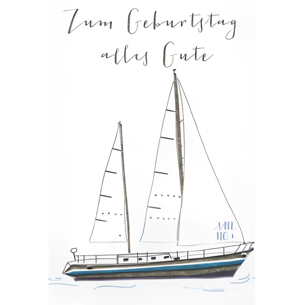 Grußkarte Geburtstag Segelboot Yacht – der gute Heinrich
